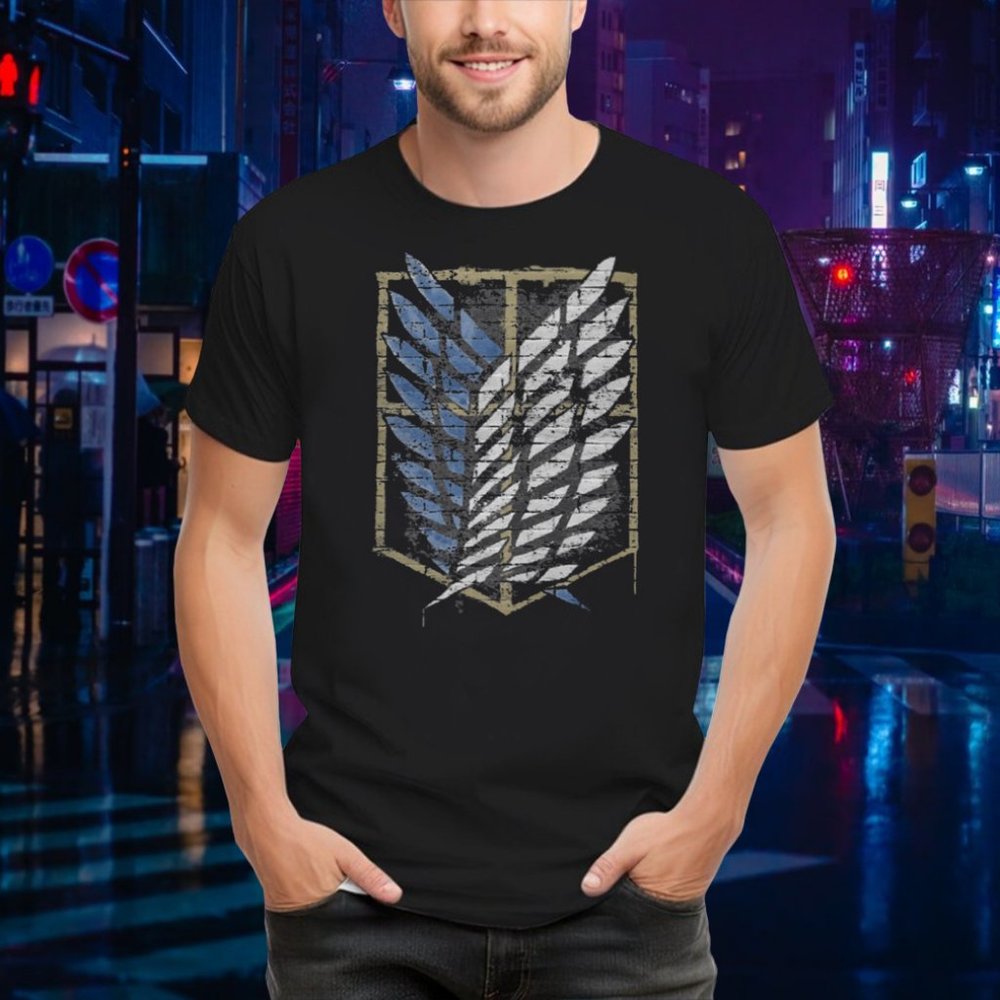 Aot Scout Emblem Graffiti Attack On Titan Unisex Tee … - Gem